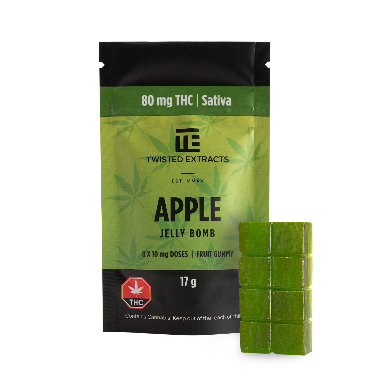Twisted Extracts Apple Jelly Bomb (80mg THC) - Buy Weed Edibles Online
