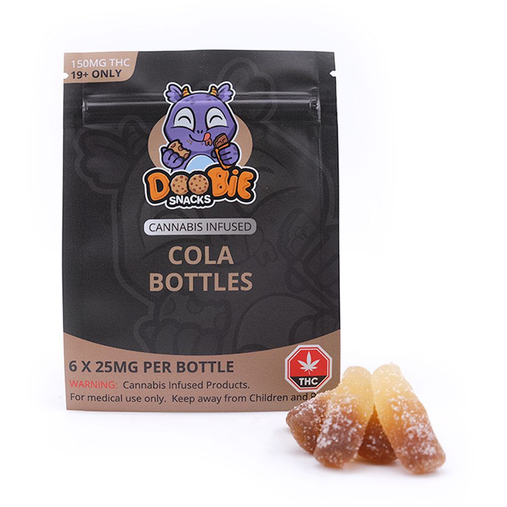 Doobie Snacks - 150 MG THC Gummies - Cola Bottles - CannabudPost
